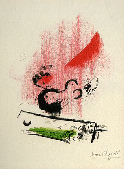 Marc Chagall La Tour Eiffel Verte Lithograph On Paper Limited Edition